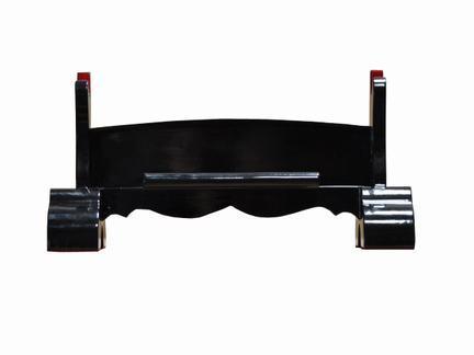 DELUXE SINGLE TIER BLACK PIANO LACQUERED WOOD JAPANESE SAMURAI SWORD S ...